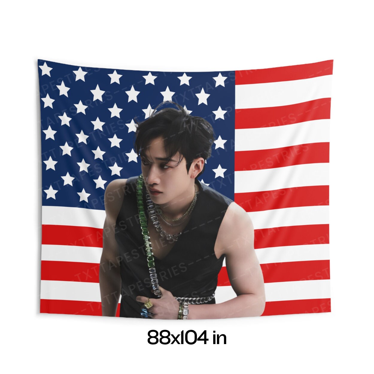 Stray Kids Bang Chan Biceps Flag Banner, Bang Chan American Tapestry ...