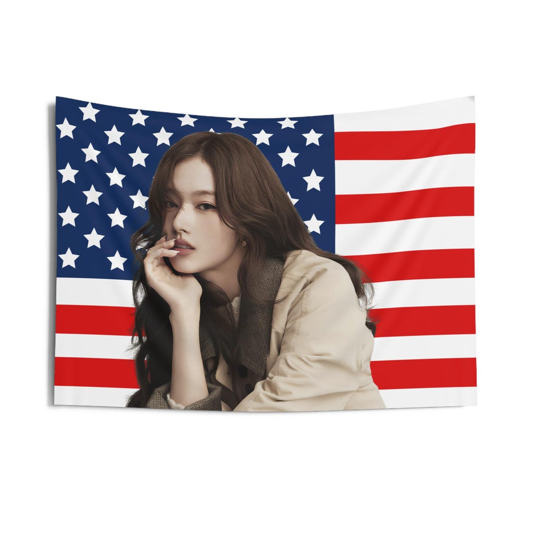 Twice Sana Magazine American Flag, Sana American Tapestry, Sana Merch ...