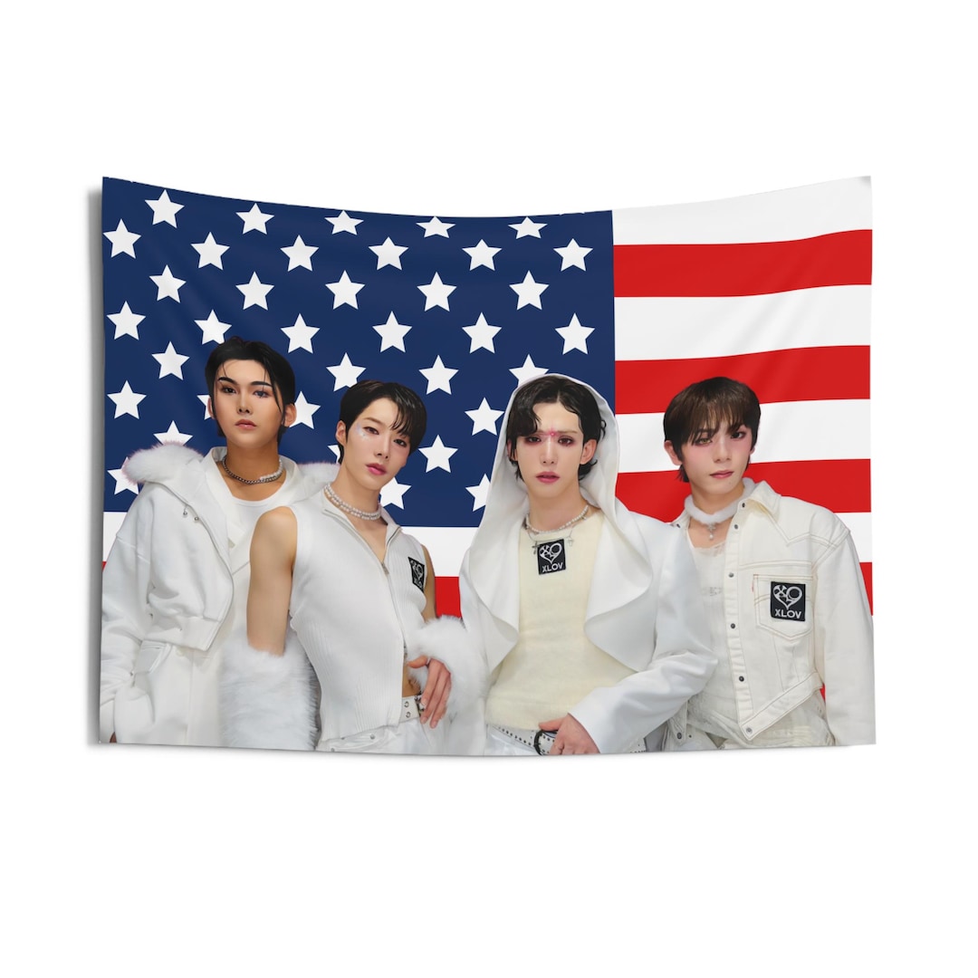 Xlov Members Group Photo American Flag, Xlov Concert Banner, Xlov Kpop ...
