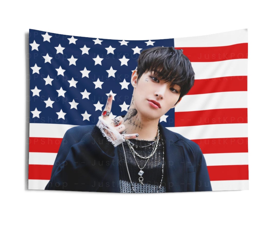 Mingi Rockstar Boyfriend American Flag, Ateez Concert Banner, Ateez ...