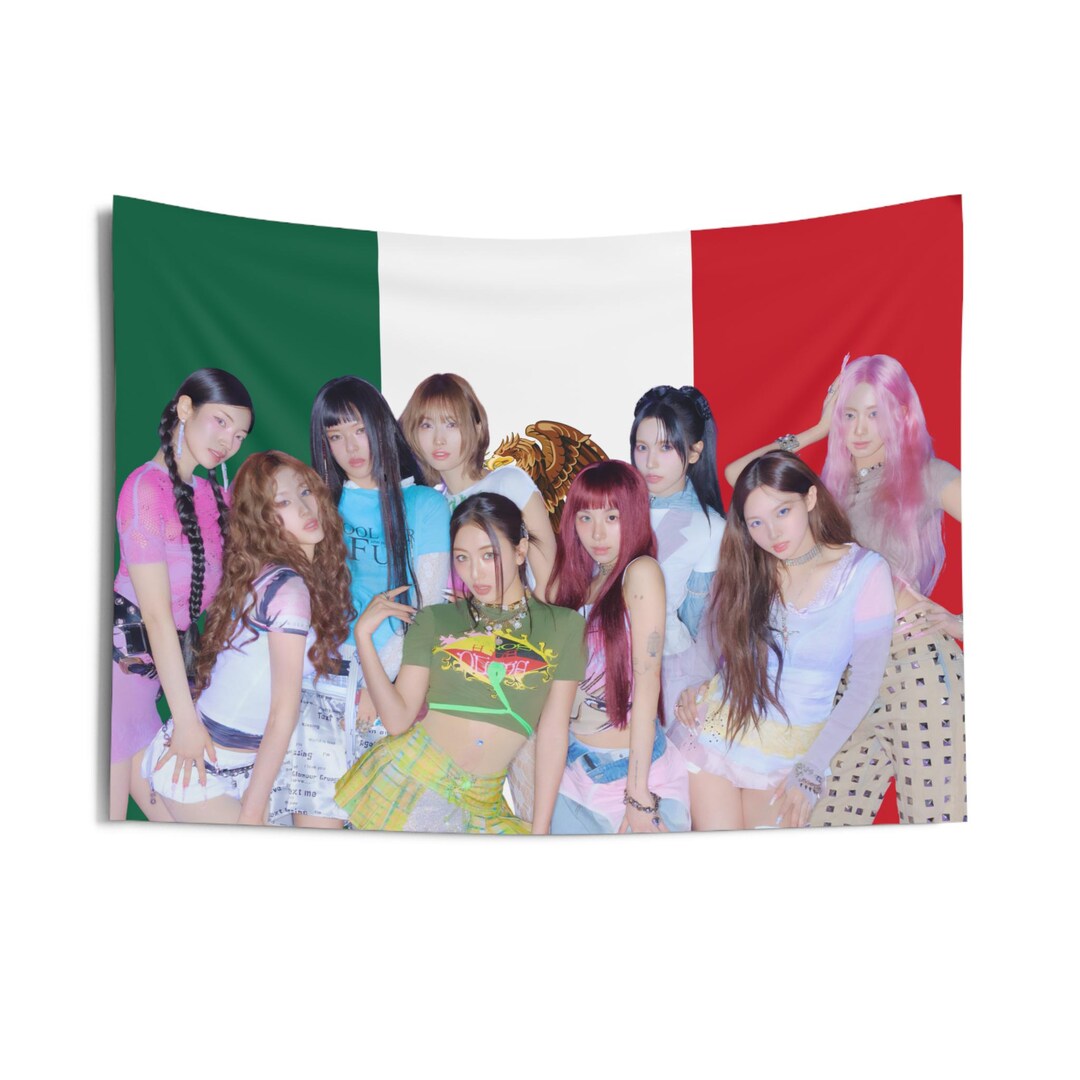 Twice Members Insane Face Card Mexican Flag, Twice Concert Banner ...