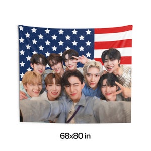 Zerobaseone Groufie Flag Banner, ZB1 Members American Tapestry, Zero ...