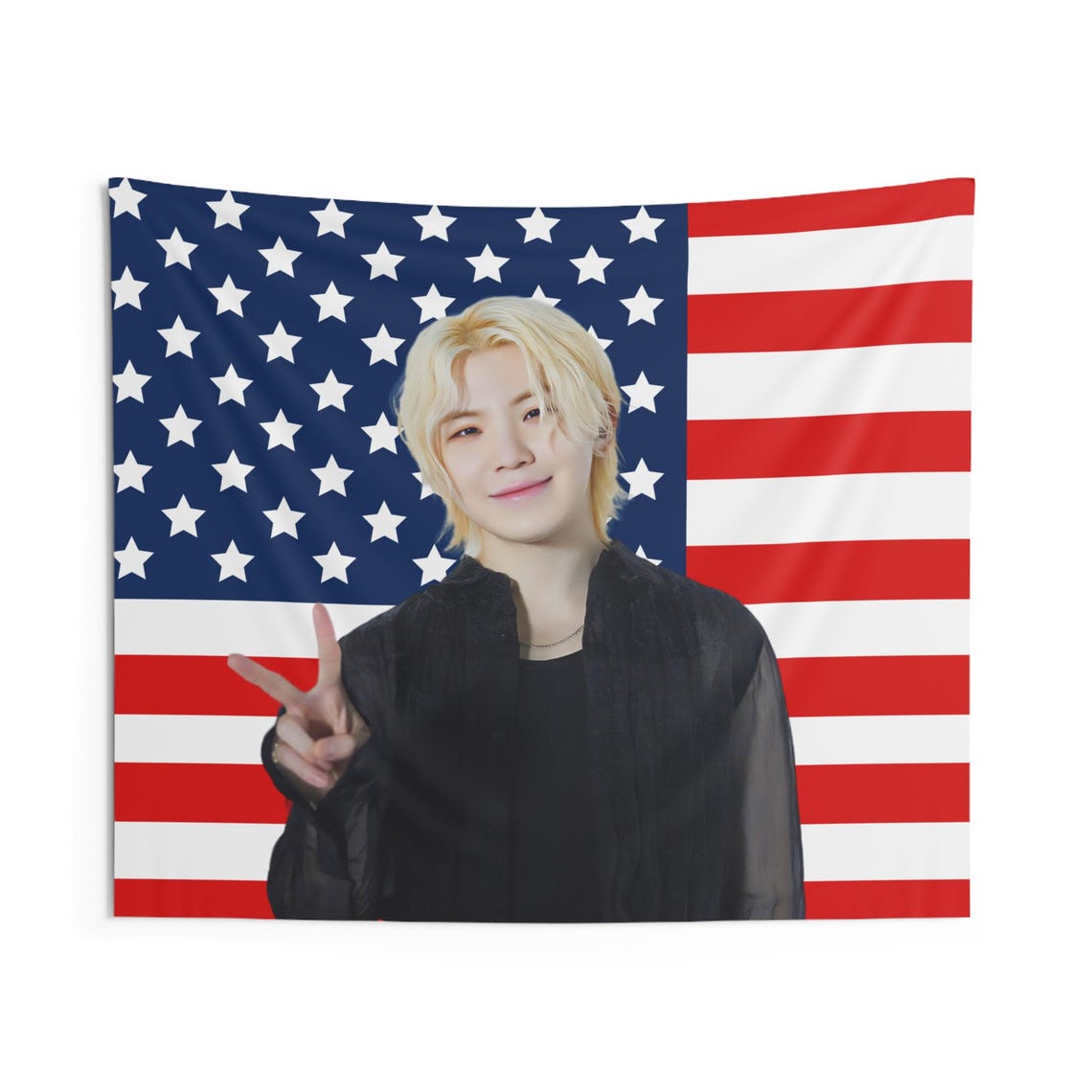Woozi Cute Smile American Flag, Seventeen Concert Banner, Seventeen ...