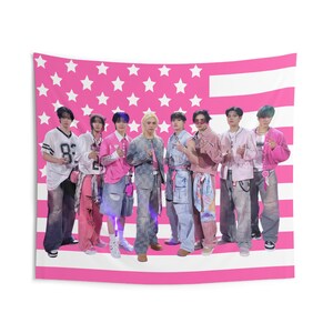 Stray Kids Members Pink American Flag, Stray Kids Concert Banner, SKZ ...