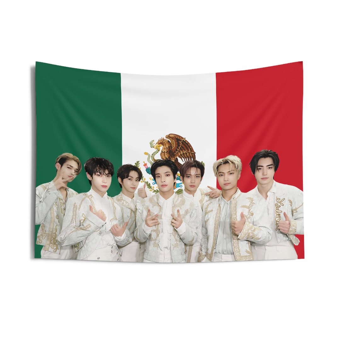 Enhypen Members in White Outfit Photo Flag Banner, Enhypen Members ...