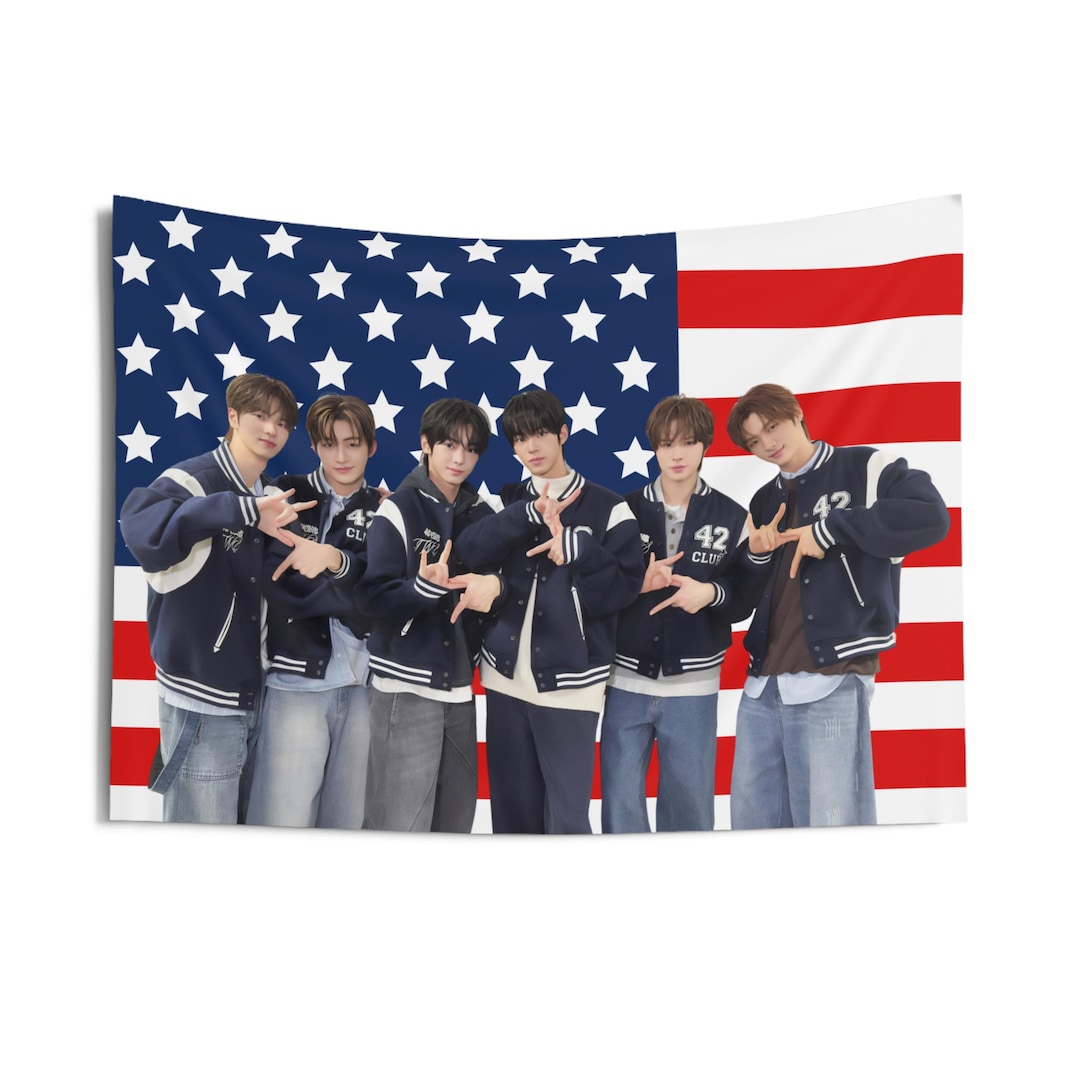 Tws Members Cute Photo American Flag, Tws Concert Banner, Tws Kpop Flag ...
