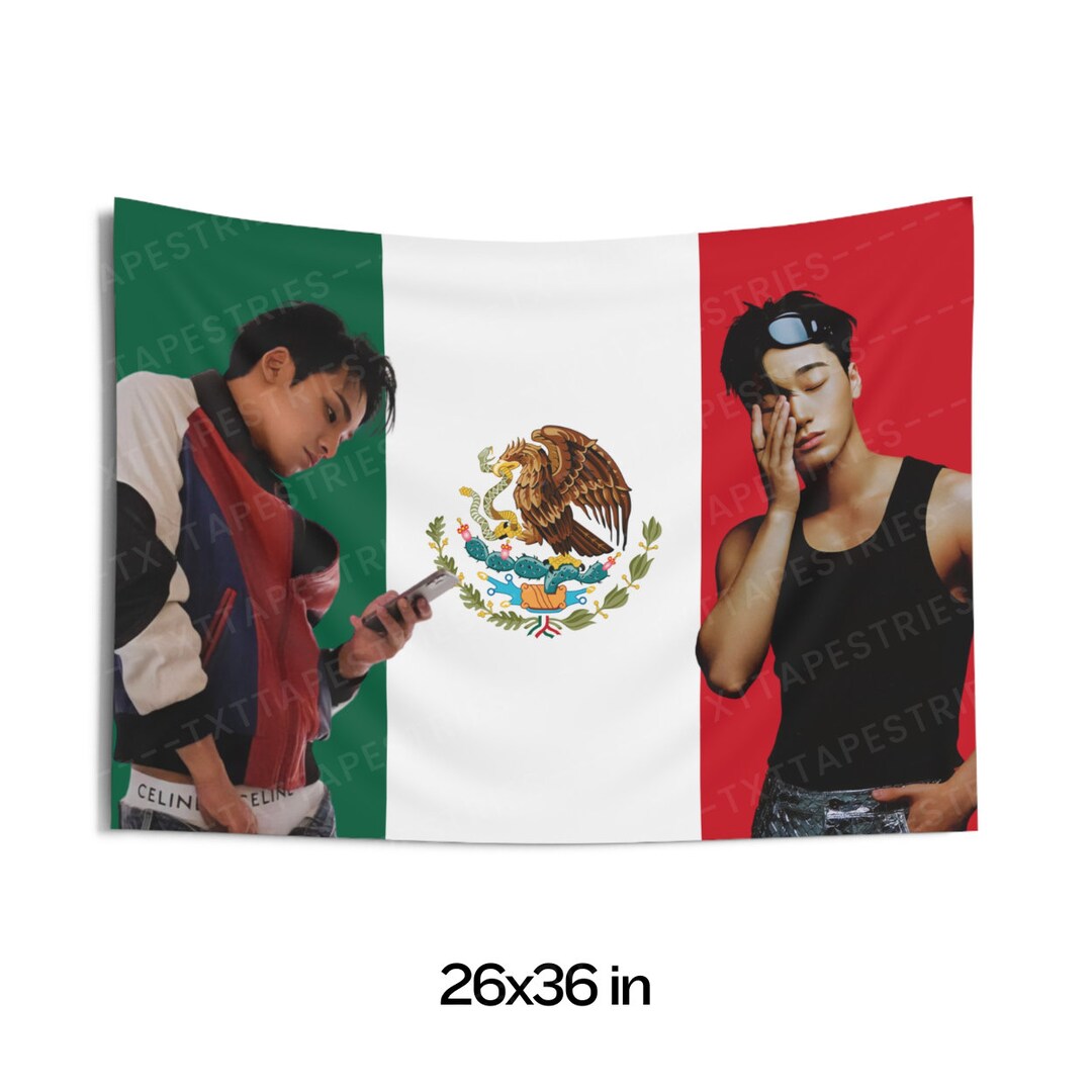 Seventeen Mingyu Ateez San Flag Banner, Mingyu San Mexican Flag ...