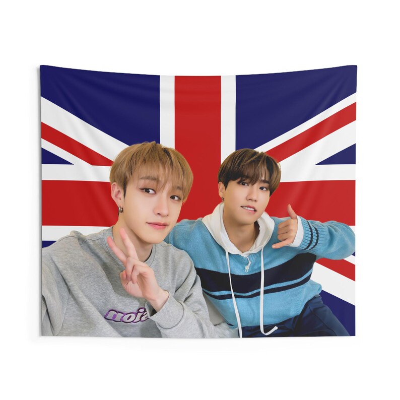 Bang Chan Han Cute Duo UK Flag, Stray Kids Concert Banner, SKZ Kpop ...