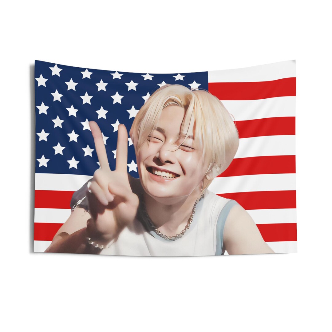 Skz IN Cute Smile American Flag, Stray Kids Concert Banner, SKZ Kpop ...