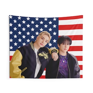 Stray Kids Hyunjin Changbin Photoshoot Flag Banner, Hyunjin Changbin ...