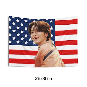 Woozi Beautiful Smile American Flag, Seventeen Kpop Flag, SVT Follow ...