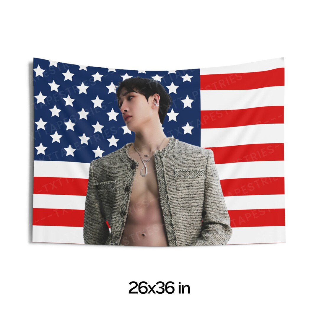Stray Kids Bang Chan Photoshoot Flag Banner, Bang Chan American ...