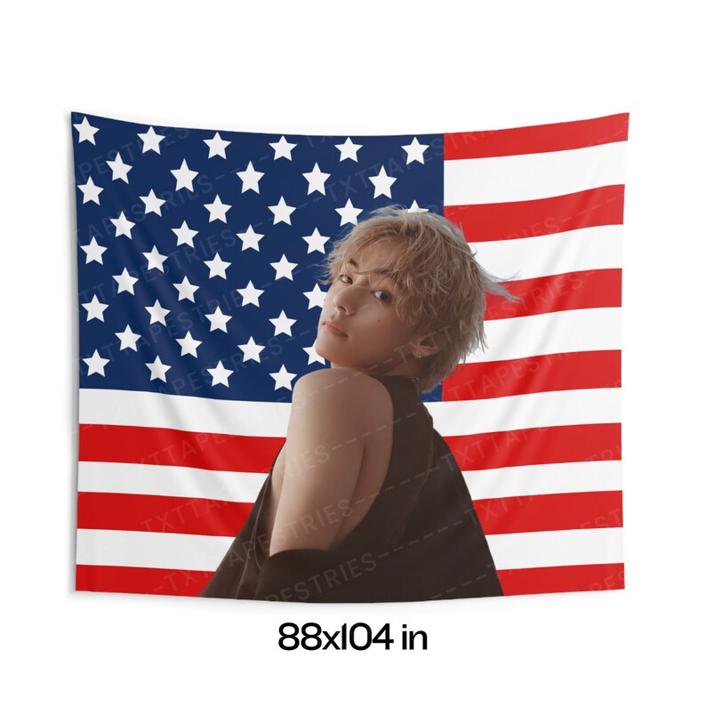 BTS V Layover Concept Photo Flag Banner Taehyung American - Etsy
