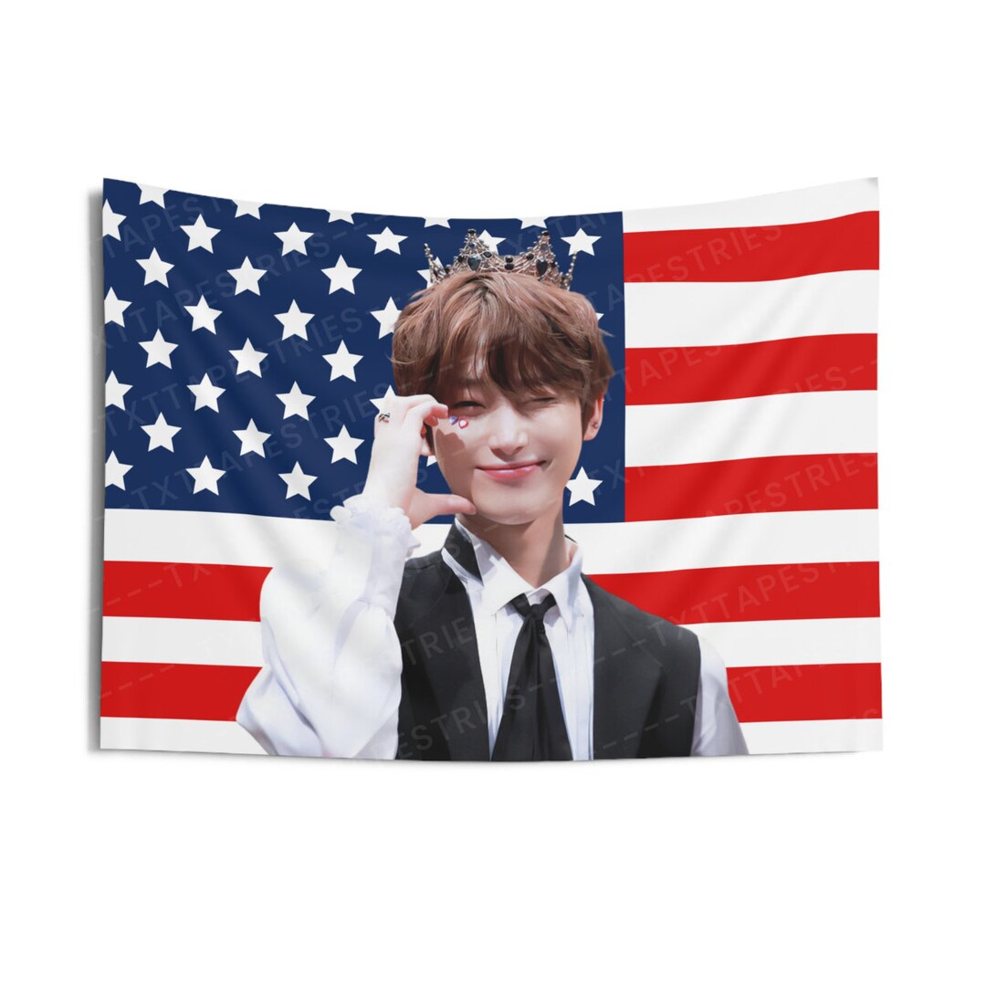 Enhypen Sunoo Adorable Prince American Flag, Enhypen Sunoo American ...