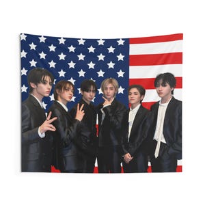 BND Members in Suits Vibe American Flag, Boy Next Door Concert Banner ...