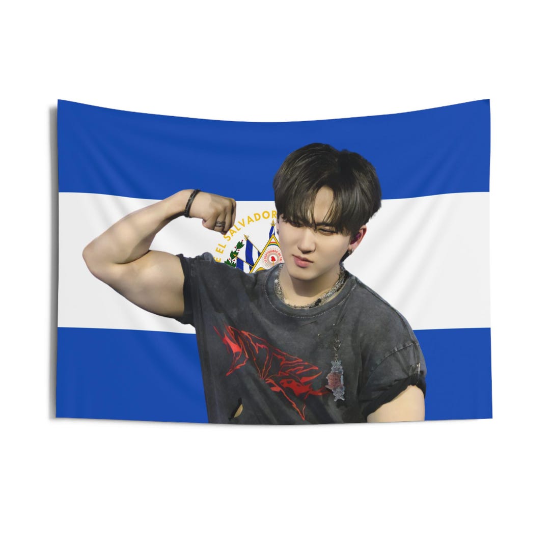 Changbin Flexing El Salvador Flag, Stray Kids Concert Banner, SKZ Kpop ...