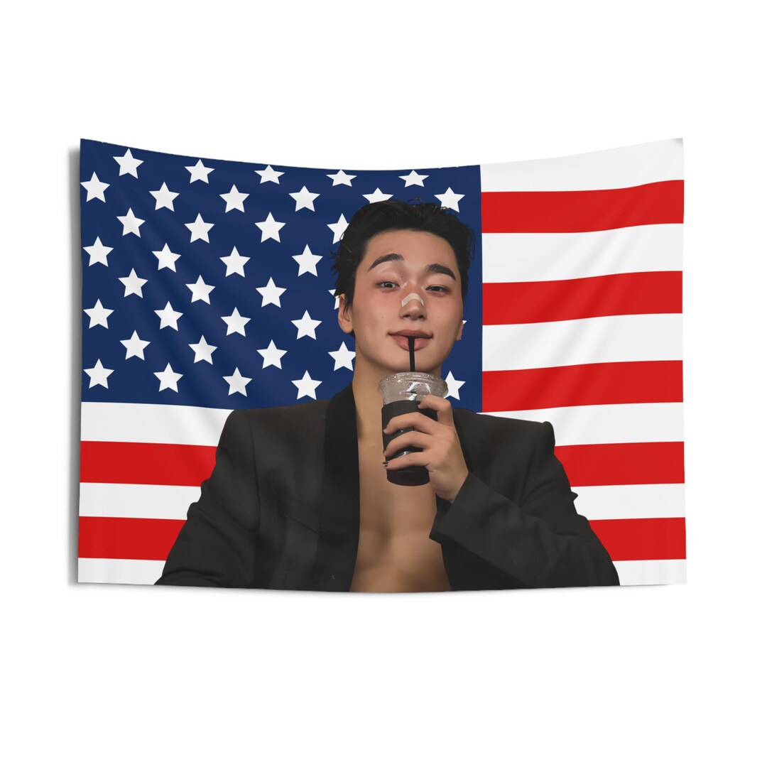 Ateez San Coffee American Flag, Ateez Concert Banner, Ateez Kpop Flag ...