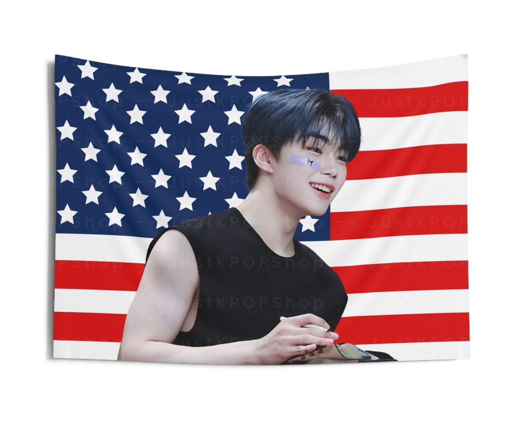 ZB1 Gunwook Beautiful Smile American Flag, Zerobaseone Gunwook American ...
