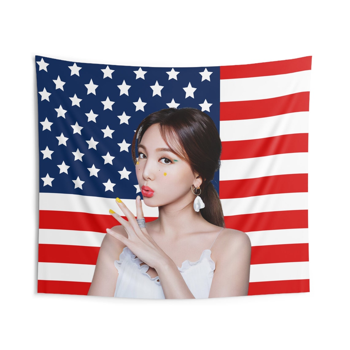 Twice Nayeon Pretty Face Flag Banner, Nayeon American Tapestry, Nayeon ...