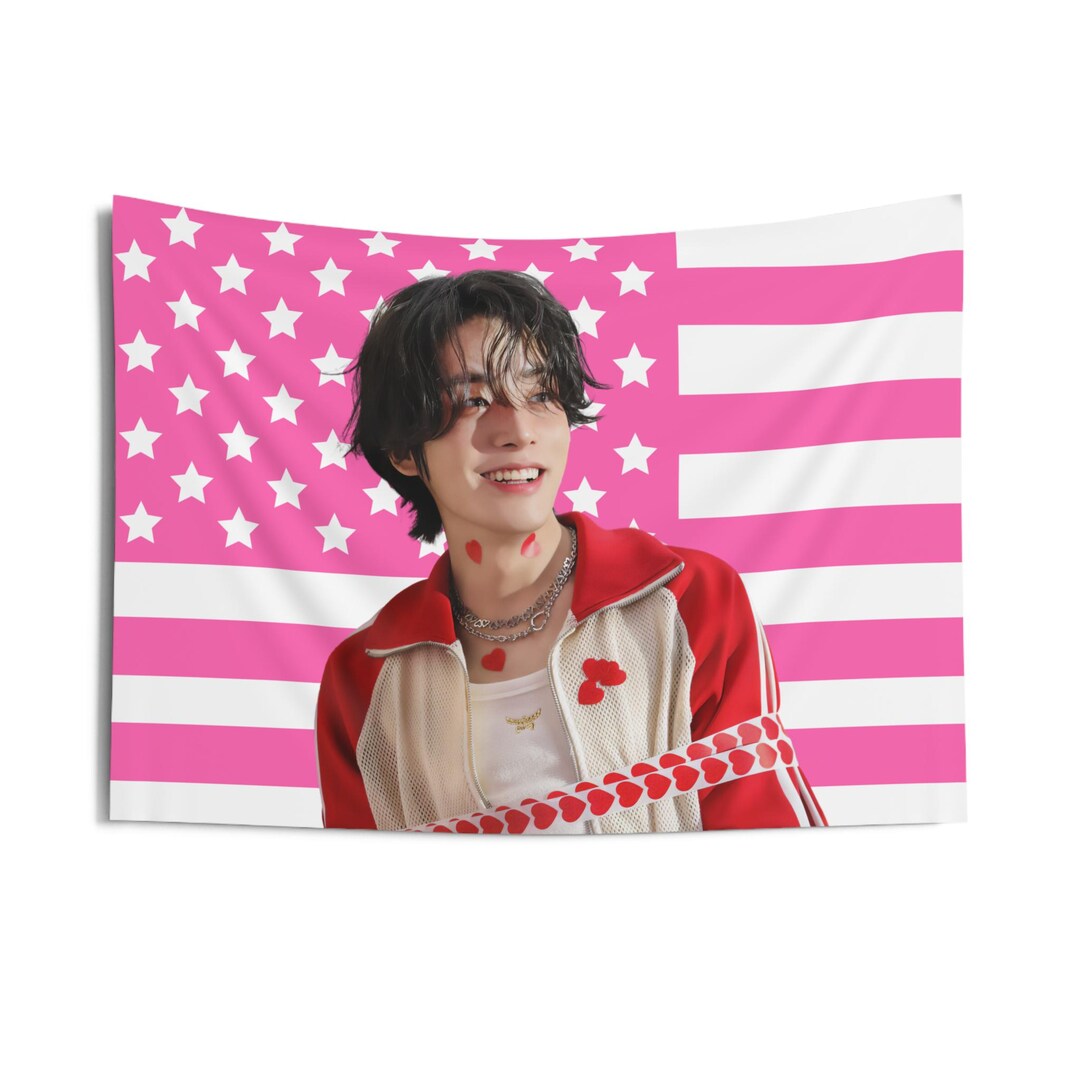 Enha Jake Beautiful Smile American Flag, Enha Concert Banner, Enha Kpop ...