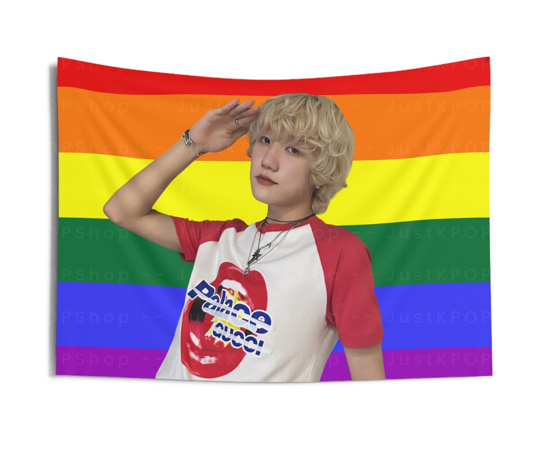 P1harmony Jongseob Curly Hair Pride Flag, Jongseob Pride Tapestry ...