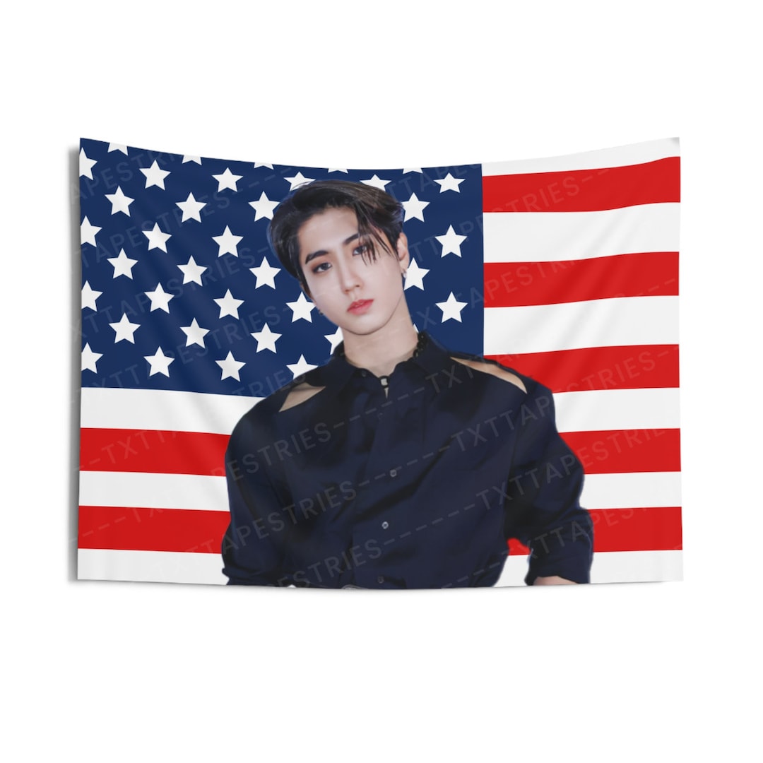 Stray Kids Han American Flag, Han American Tapestry, Han Merch Decor ...