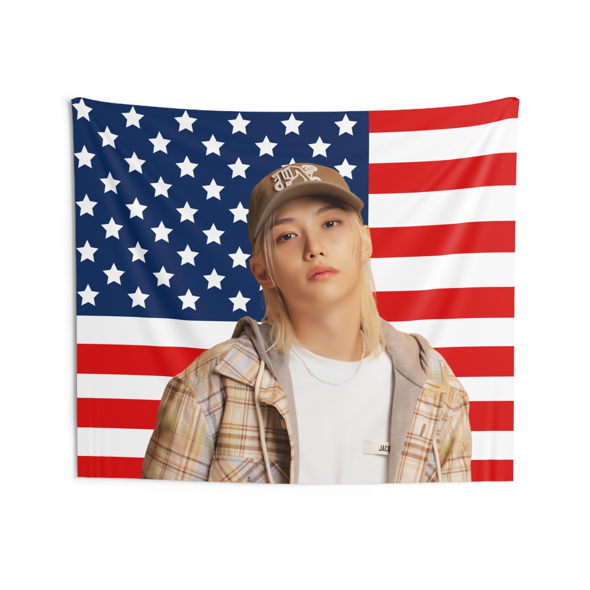 Felix Your Hero American Flag, SKZ Felix American Tapestry, Stray Kids ...