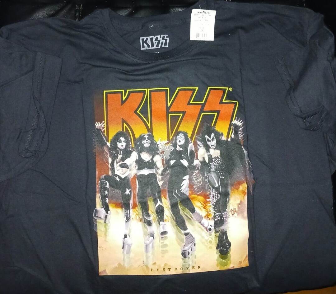 2XL KISS Destroyer Original Brown Cover Ken Kelly Kohls OOP T-shirt ...