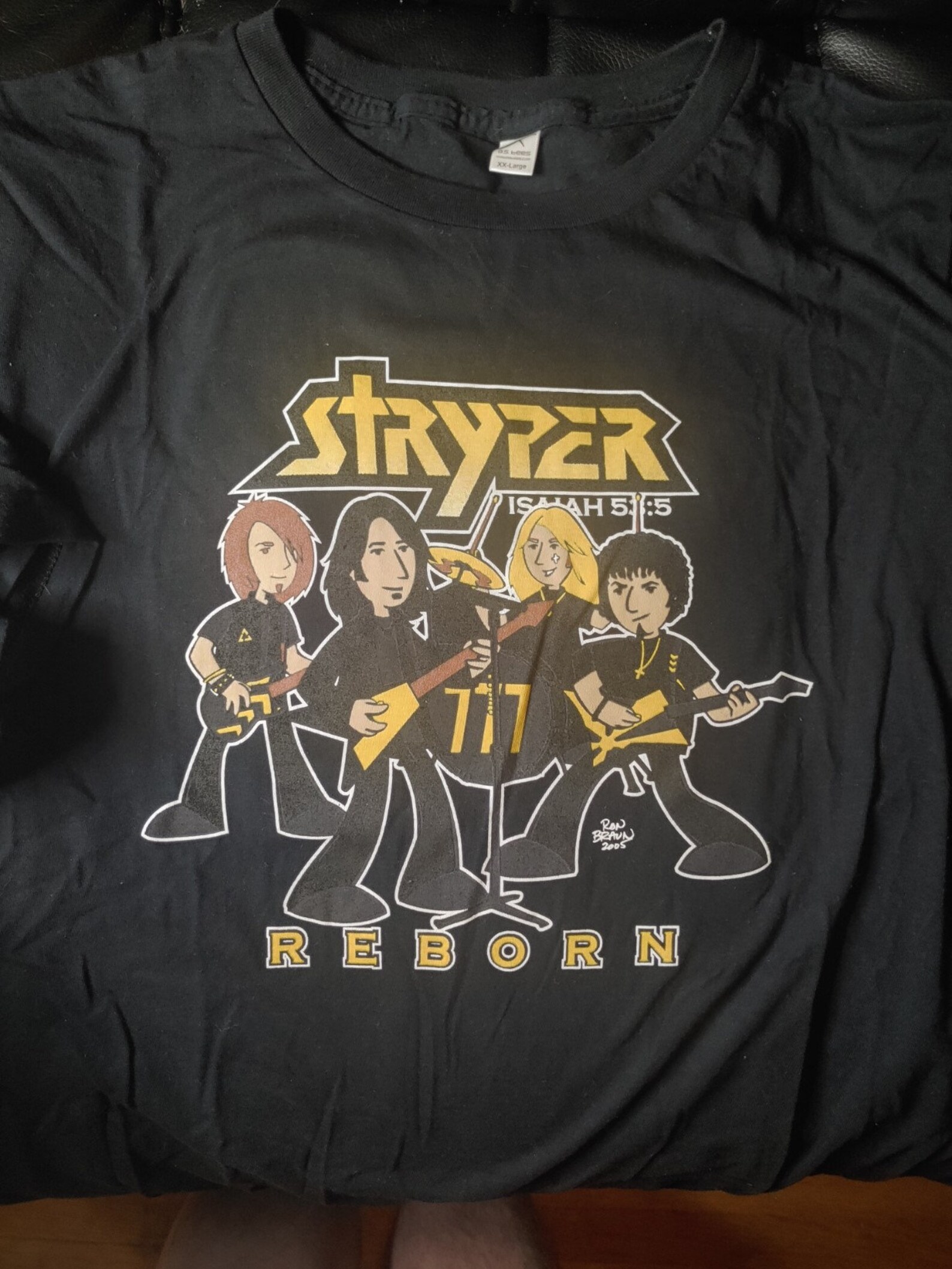 Stryper 2005 Reborn Cartoon Ron Braun Shirt 2XL / XXL Michael Robert ...