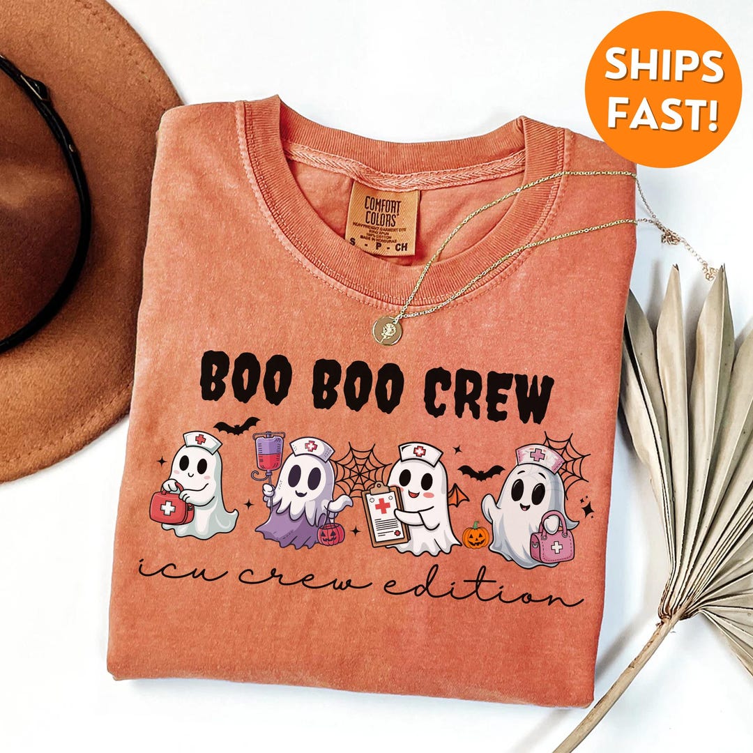 Comfort Colors® ICU Nurse Tshirt, ICU Halloween Shirt, Icu Boo Crew ...