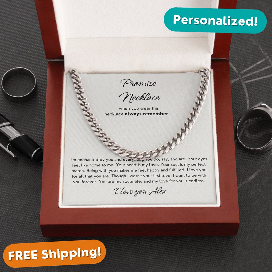 Promise Necklace for Boyfriend, Cheesy Gift Boyfriend, Boyfriend ...