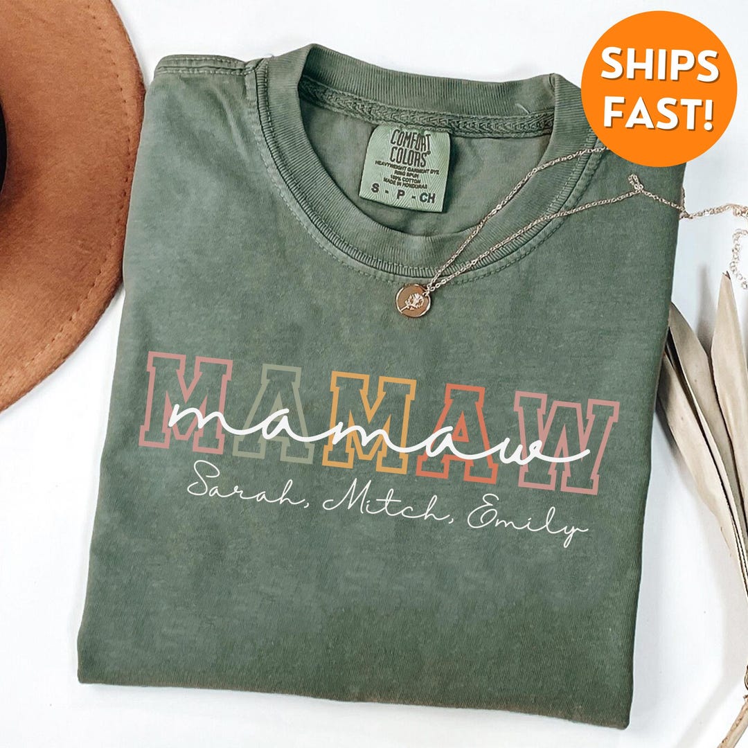 Comfort Colors® Mamaw Shirt, Mamaw Tshirt, Mamaw Shirt With Names ...
