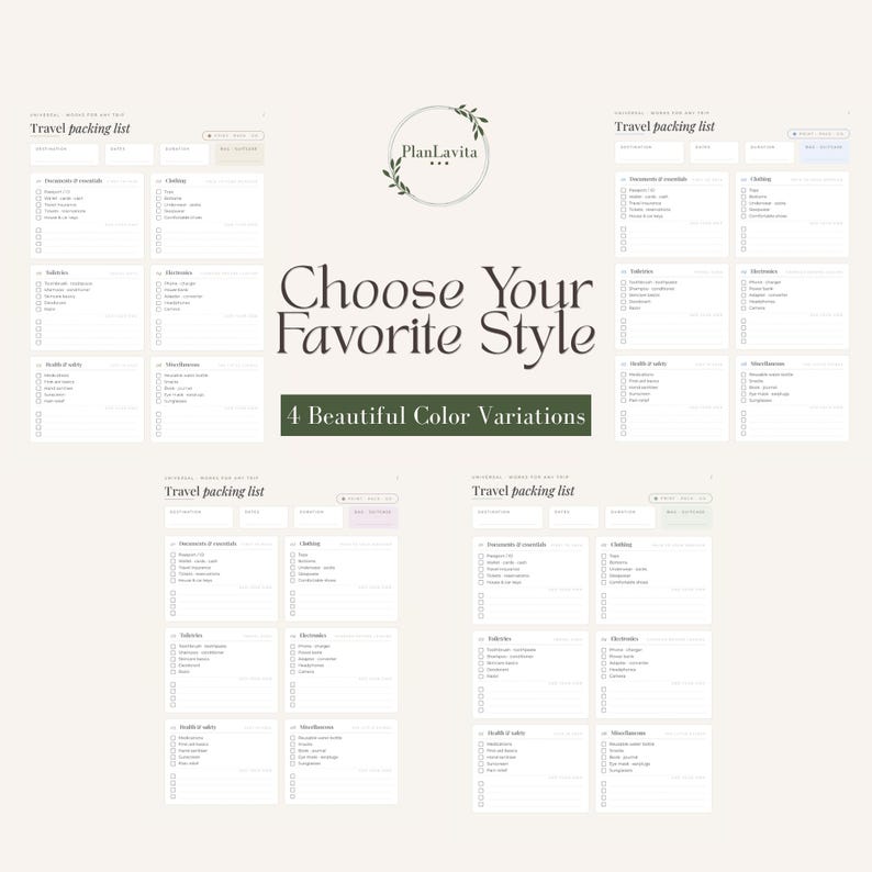 Minimalist Travel Packing List (printable PDF, Ipad) - Etsy