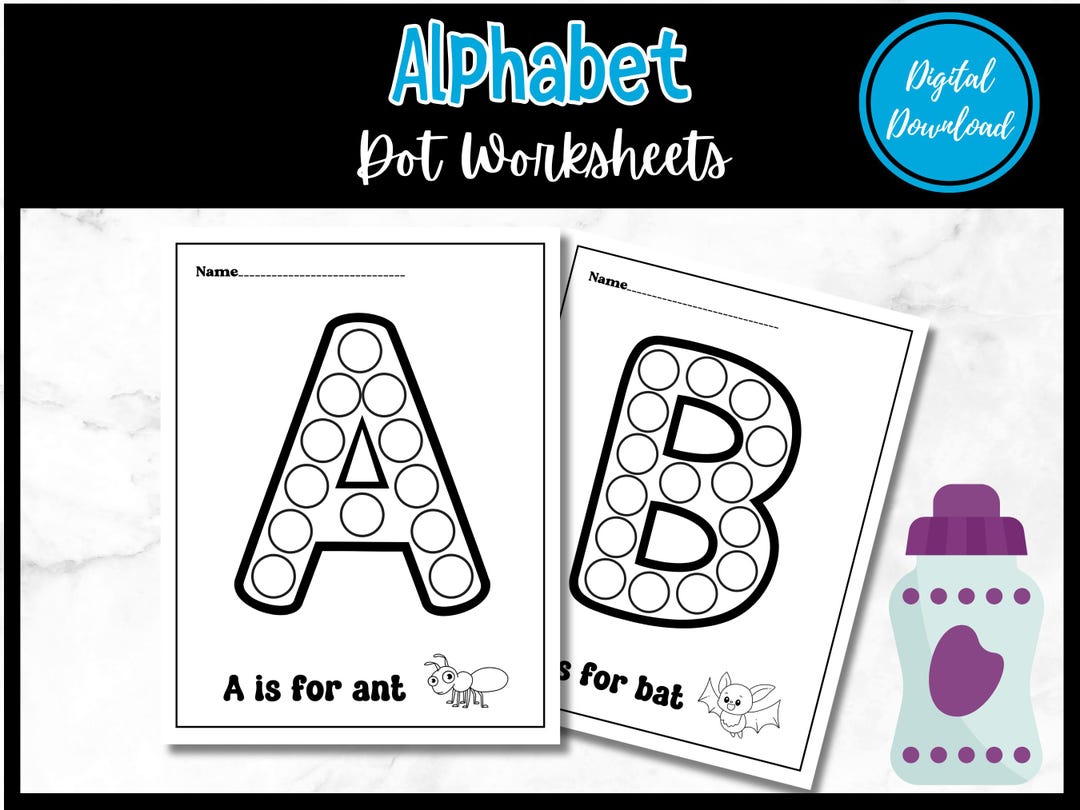 Alphabet Dot Marker Worksheets: A-Z Fine Motor Skills (digital Download ...