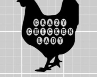 Beautiful Floral Brown Chicken Sticker Crazy Chicken Lady Gift for Her ...