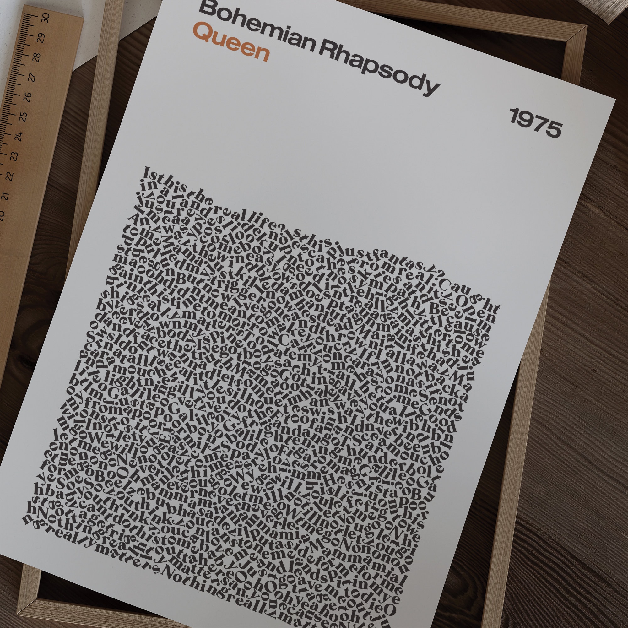 Queen Bohemian Rhapsody Song Lyrics Print, Queen Poster, Queen Print ...