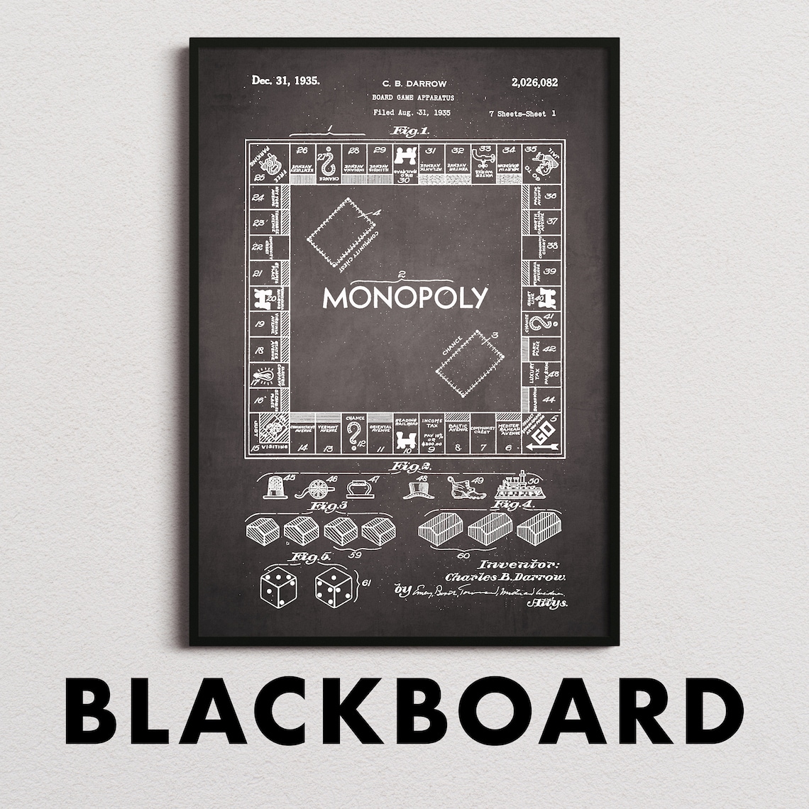 Monopoly Patent Print, Monopoly Print, Monopoly Poster, Monopoly Gifts ...