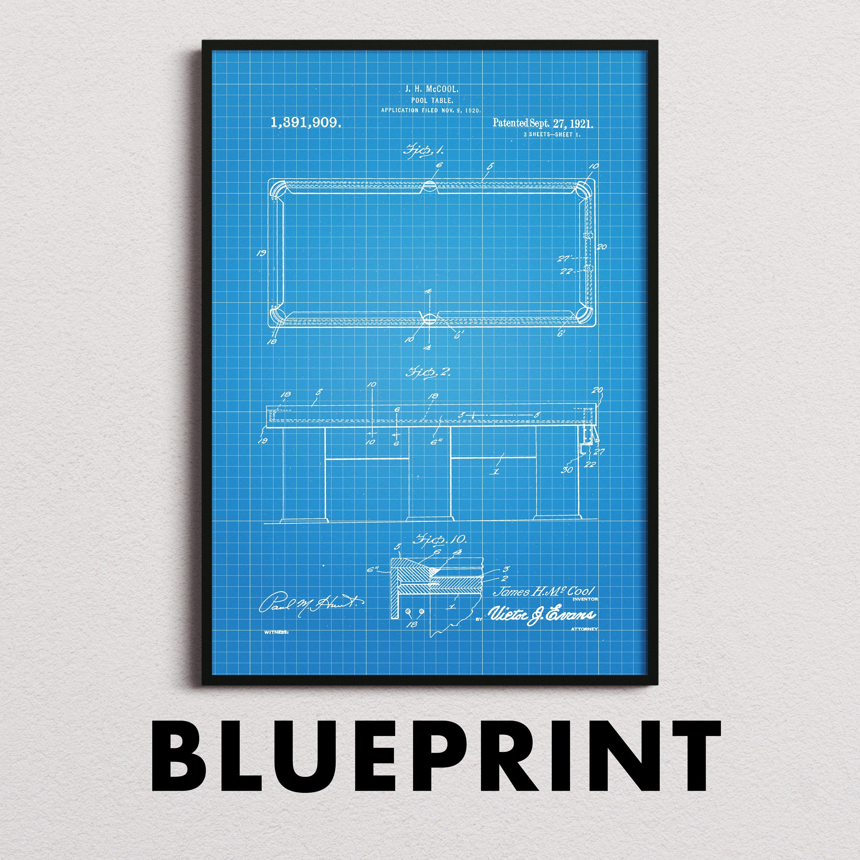 Pool Table Patent Print, Pool Table Print, Pool Table Poster, Pool ...