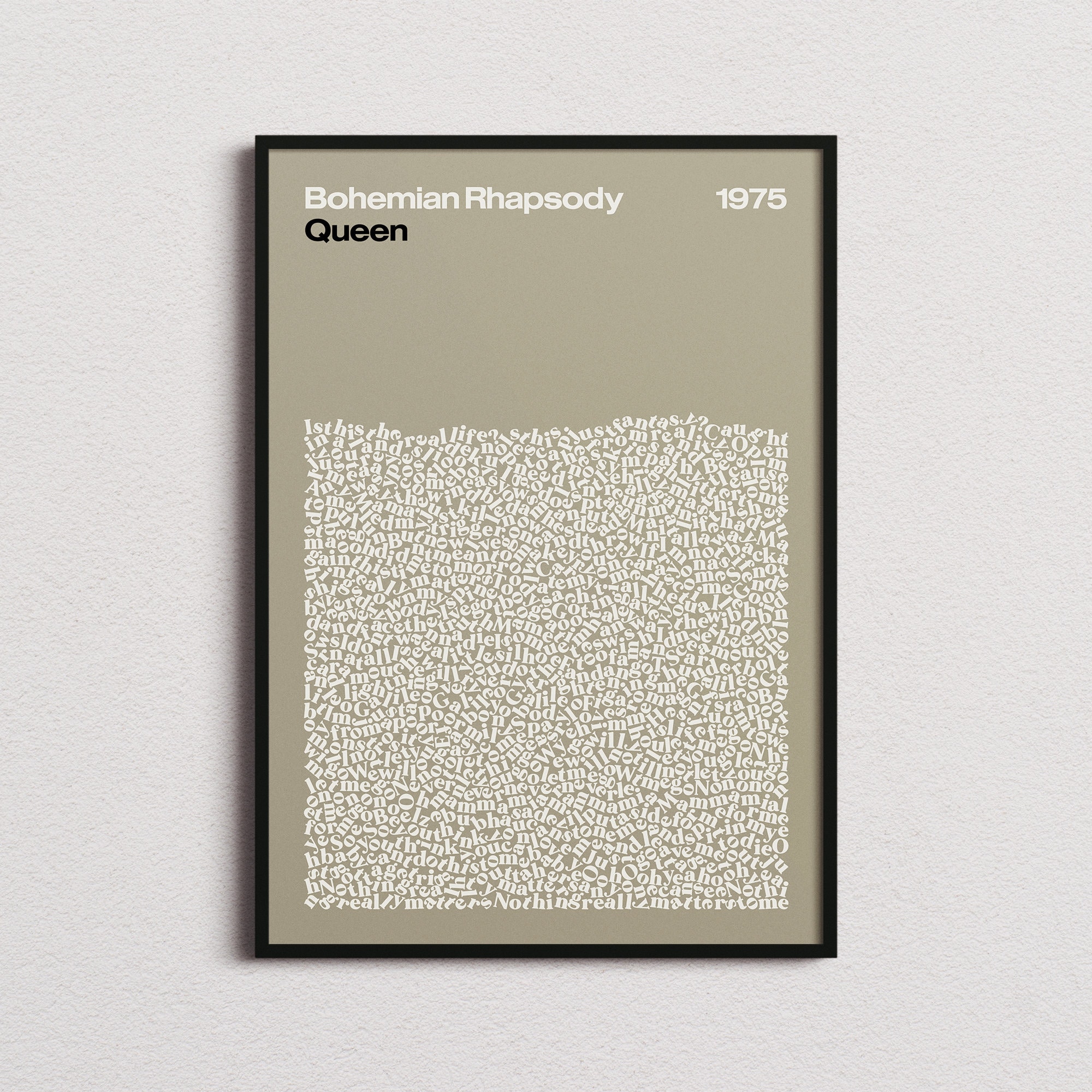 Queen Bohemian Rhapsody Song Lyrics Print, Queen Poster, Queen Print ...