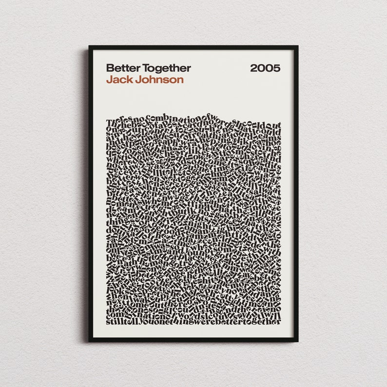 Jack Johnson Better Together Song Lyrics Print, Jack Johnson Poster ...