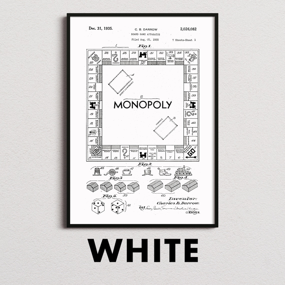 Monopoly Patent Print, Monopoly Print, Monopoly Poster, Monopoly Gifts ...