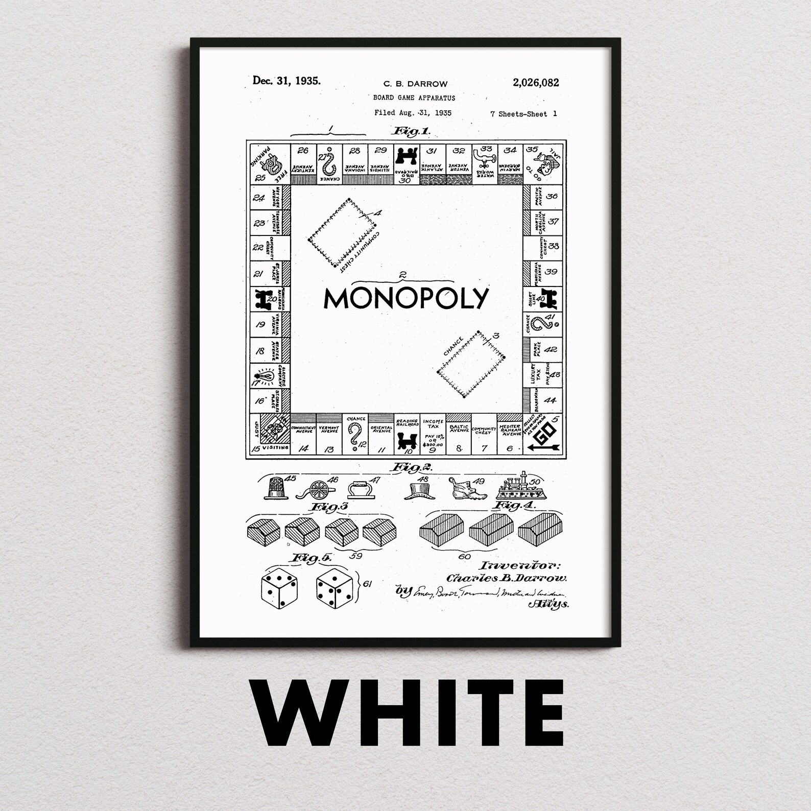 Monopoly Patent Print, Monopoly Print, Monopoly Poster, Monopoly Gifts ...