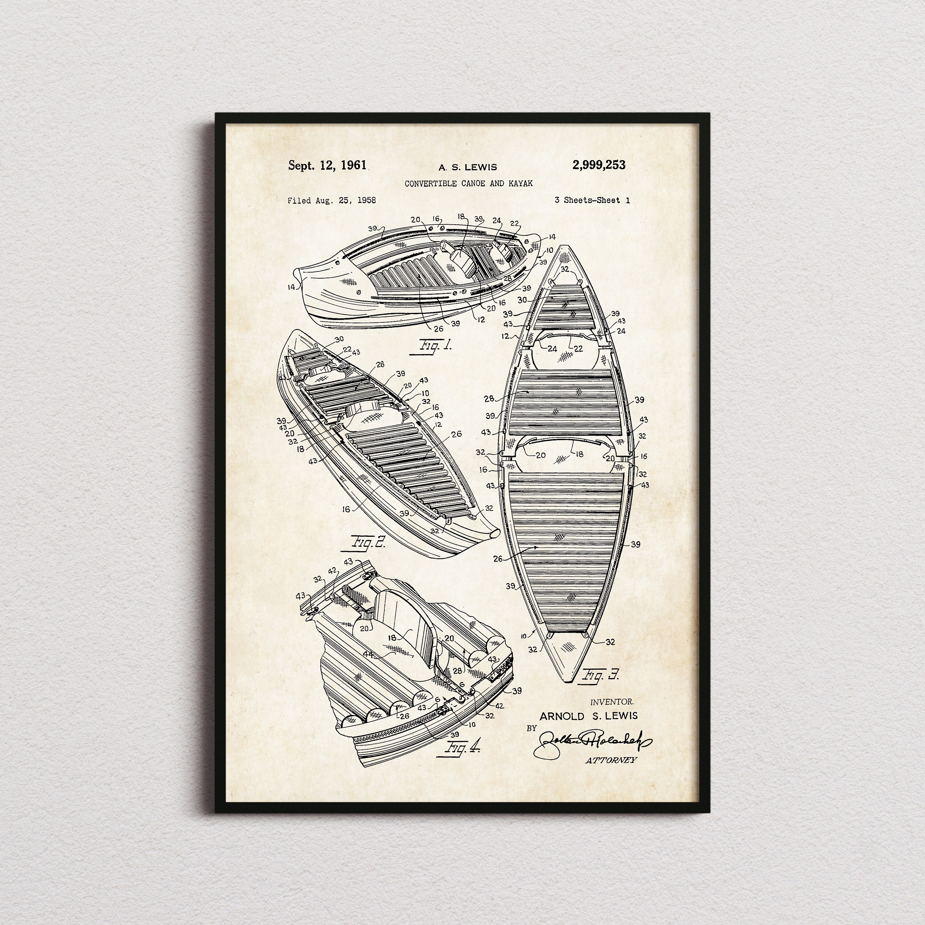 Canoe and Kayak Patent Print, Canoe and Kayak Print, Canoe and Kayak ...