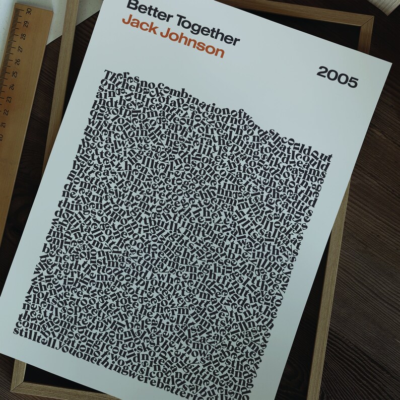 Jack Johnson Better Together Song Lyrics Print, Jack Johnson Poster ...