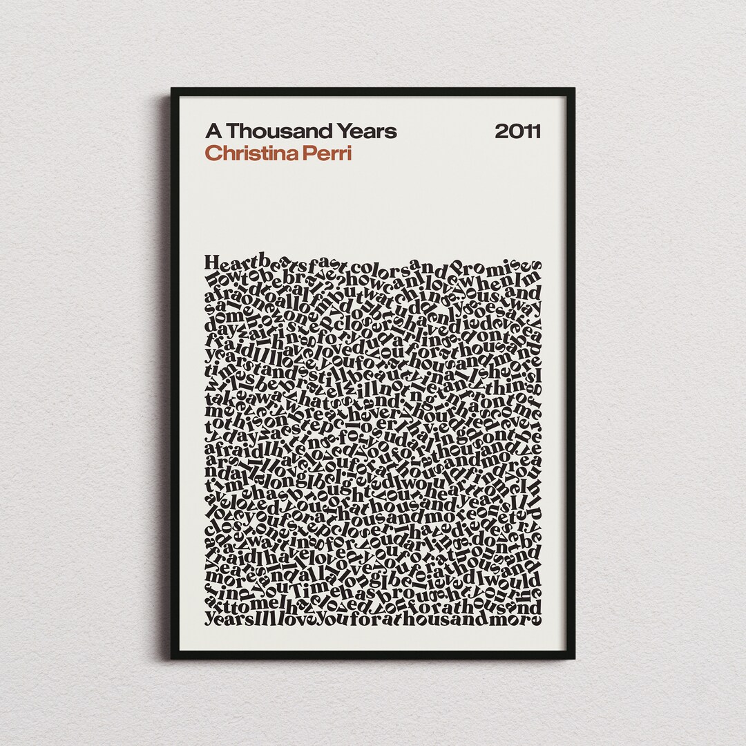 Christina Perri A Thousand Years Song Lyrics Print, Christina Perri ...