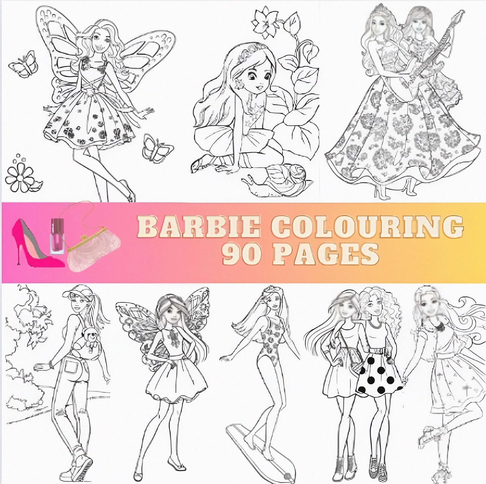 Barbie Coloring Pages Fashion Dress