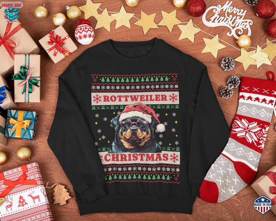 Rottweiler Ugly Christmas Sweater, Dog Lover Christmas, Dog Face ...