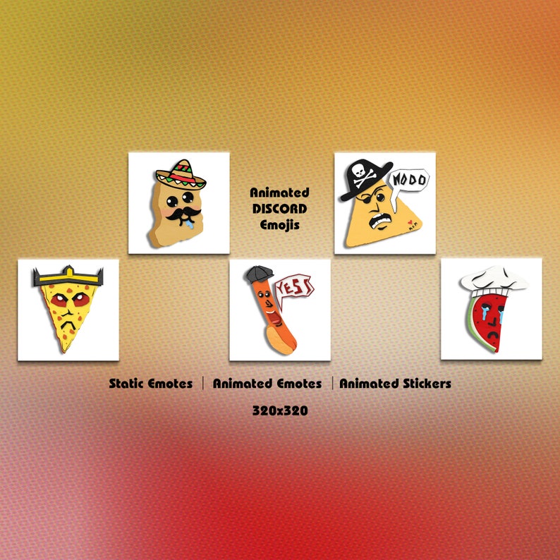 Discord Food Emoji and Sticker Pack by Vinnyhaw - Etsy