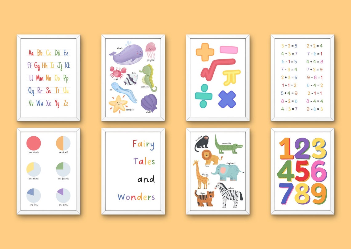 Exciting Digital Learning Wall Art Bundle for Kids | Educational Prints ...