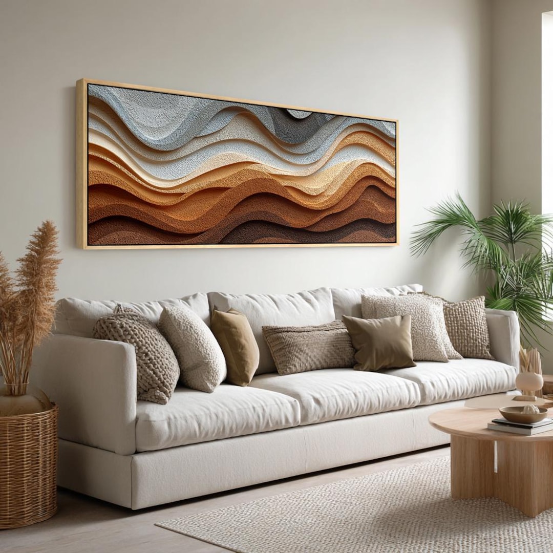 Long Horizontal Modern Wall Art, Tall Thin Framed Canvas Print, Narrow ...